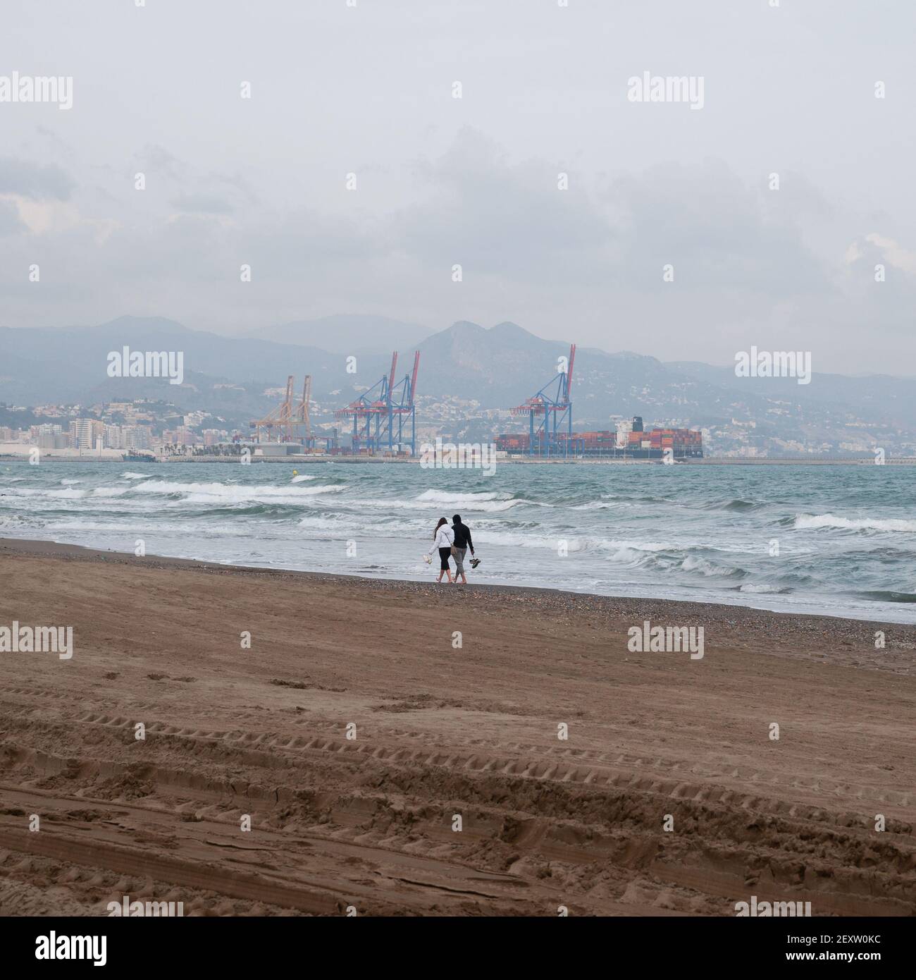 Malaga beach storm hi-res stock photography and images - Alamy