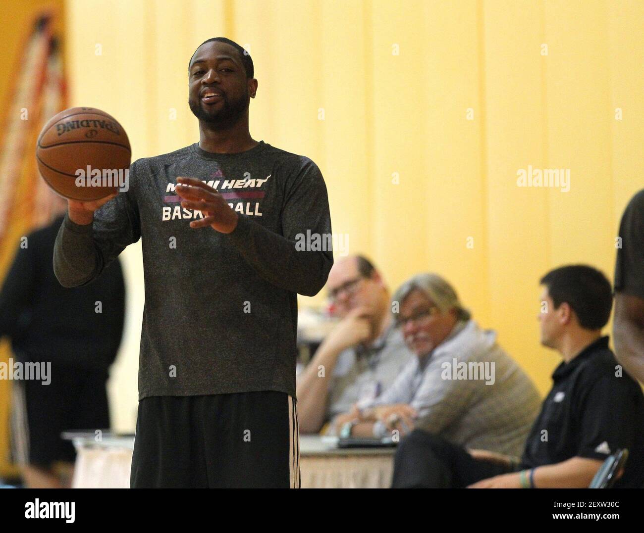 The Miami Heat's Dwyane Wade during practice at the AmericanAirlines ...