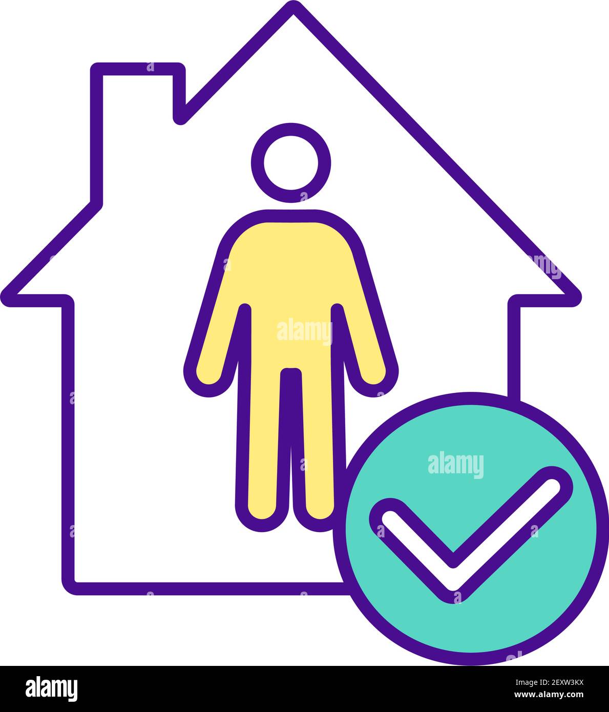 Be safe at home RGB color icon Stock Vector Image & Art - Alamy