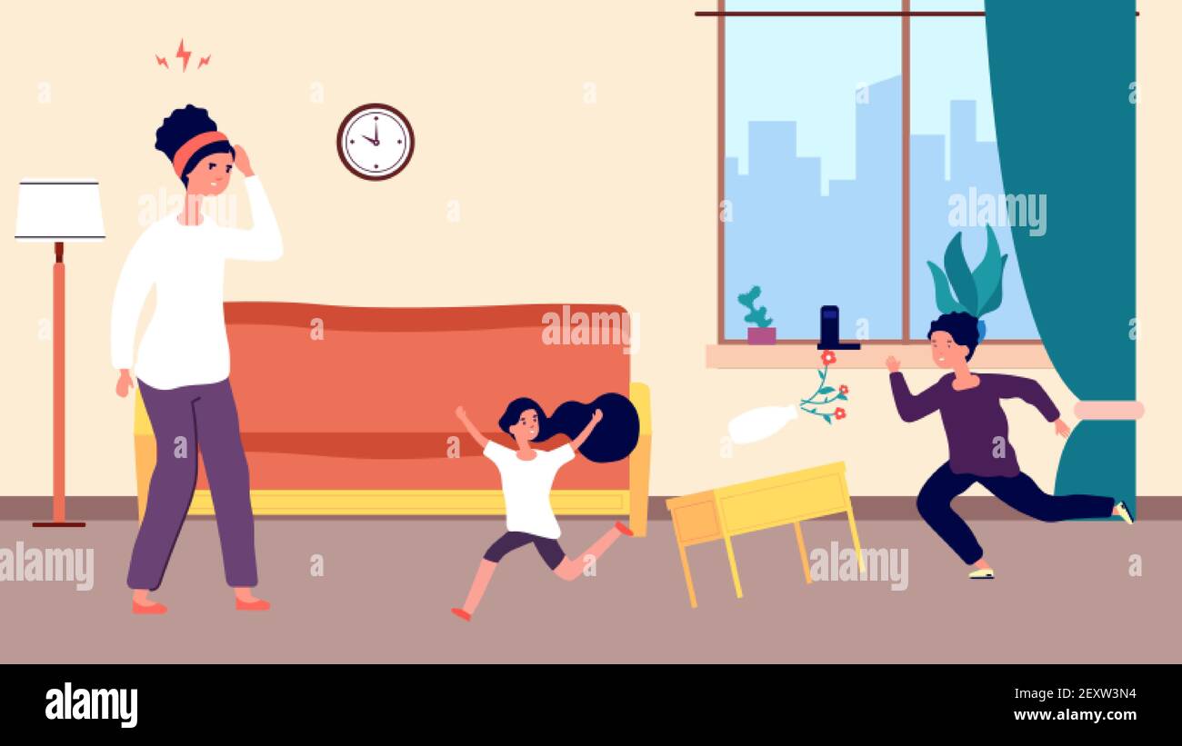 Chasing mom Stock Vector Images - Alamy