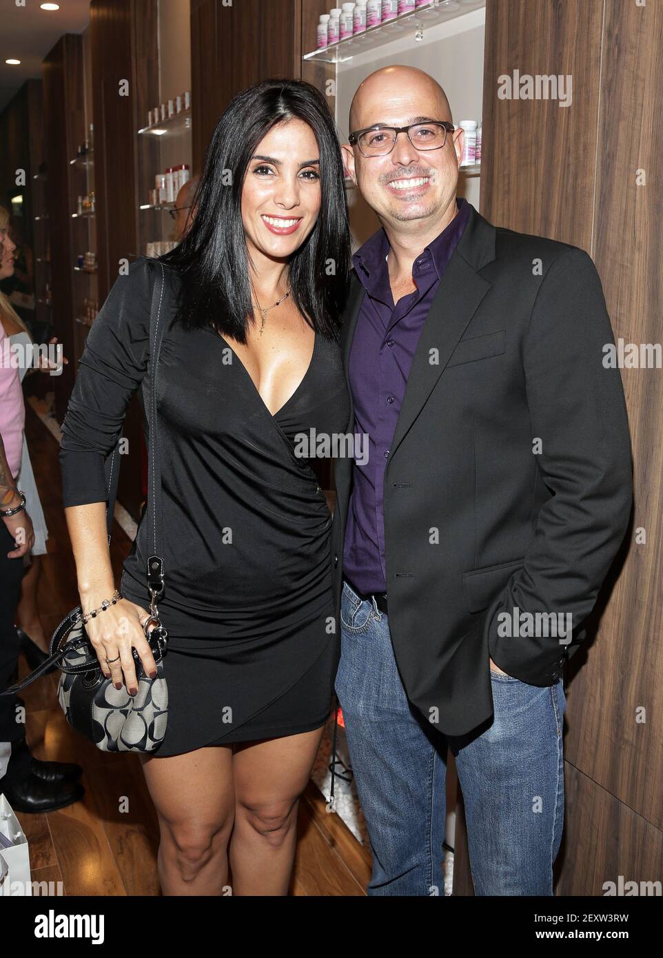 Victoria Kauam and Nacho Mendez are seen during the grand opening of ...
