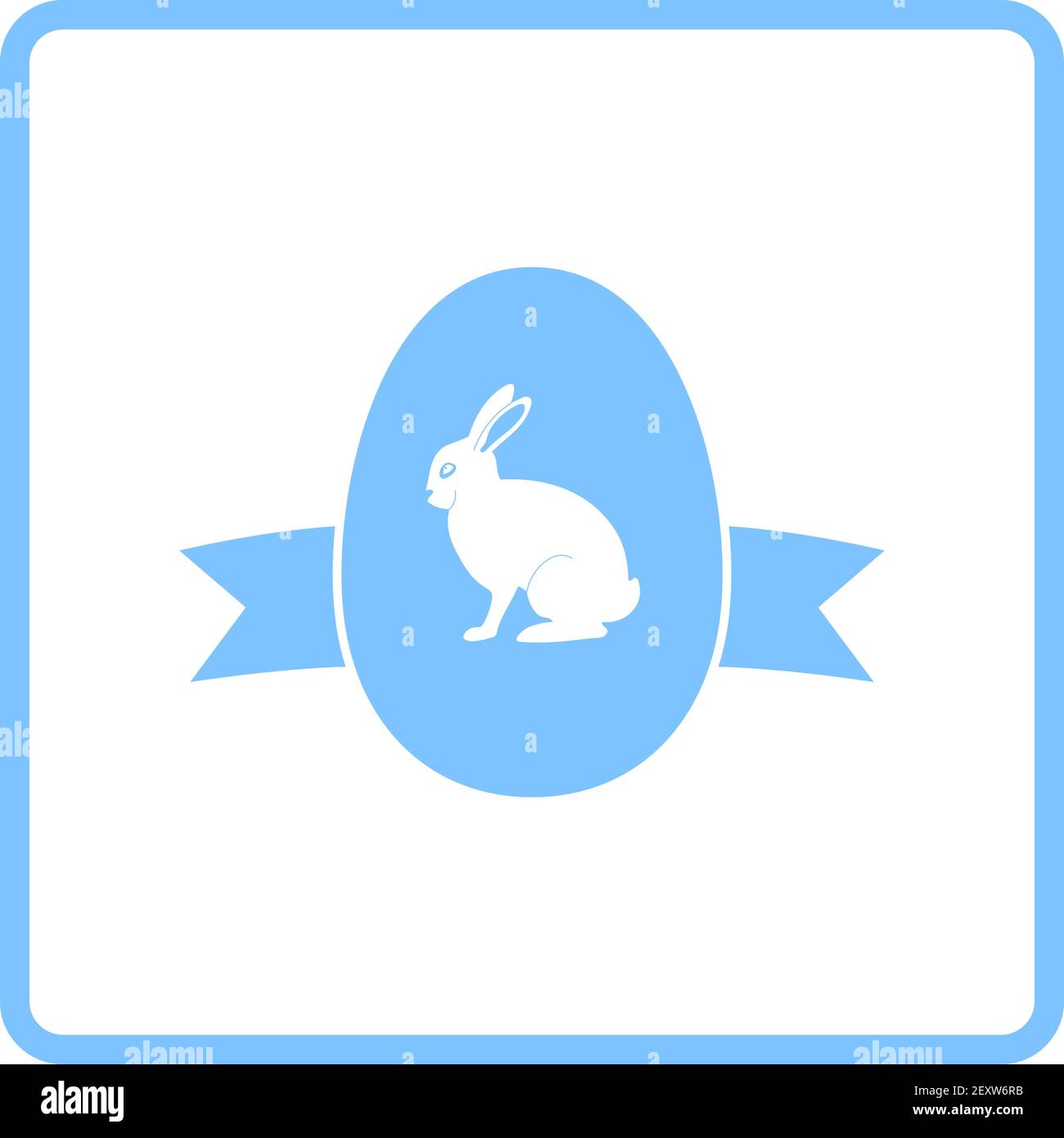 Rabbit blue ribbon cartoon icon hi-res stock photography and images - Alamy