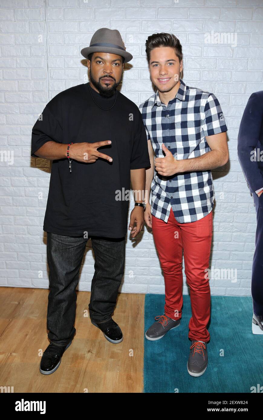 Actor Ice Cube and William Valdes are seen during Univision's ...