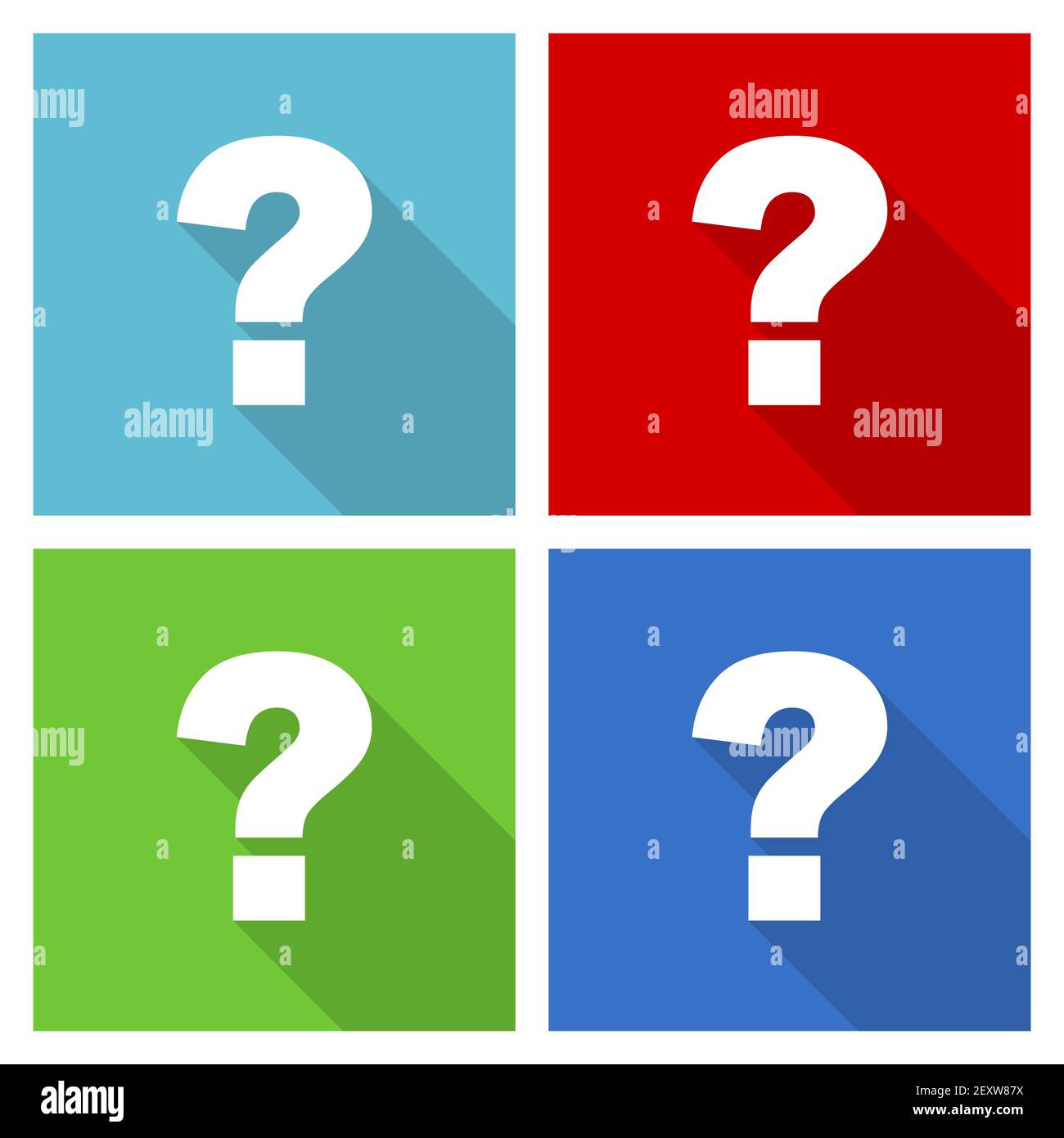 Question mark icon set, flat design vector illustration in eps 10 for ...