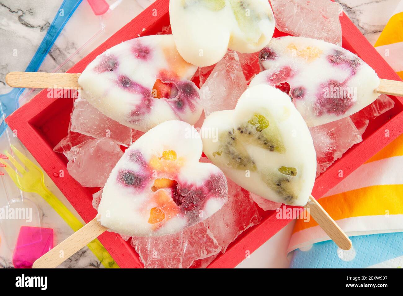 Homemade fruit ice cream Stock Photo - Alamy