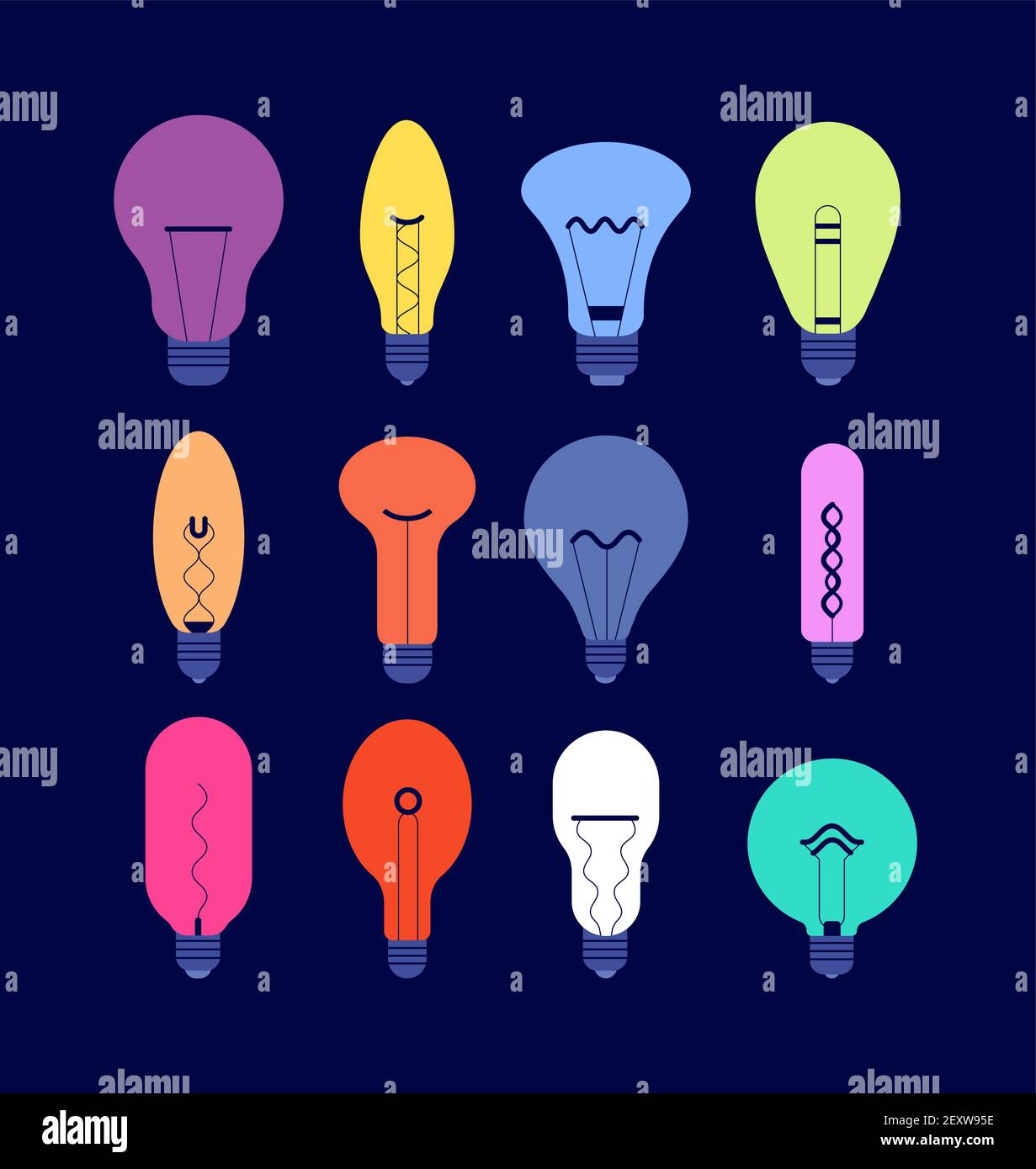 Light bulb coloring image Stock Vector Images - Alamy