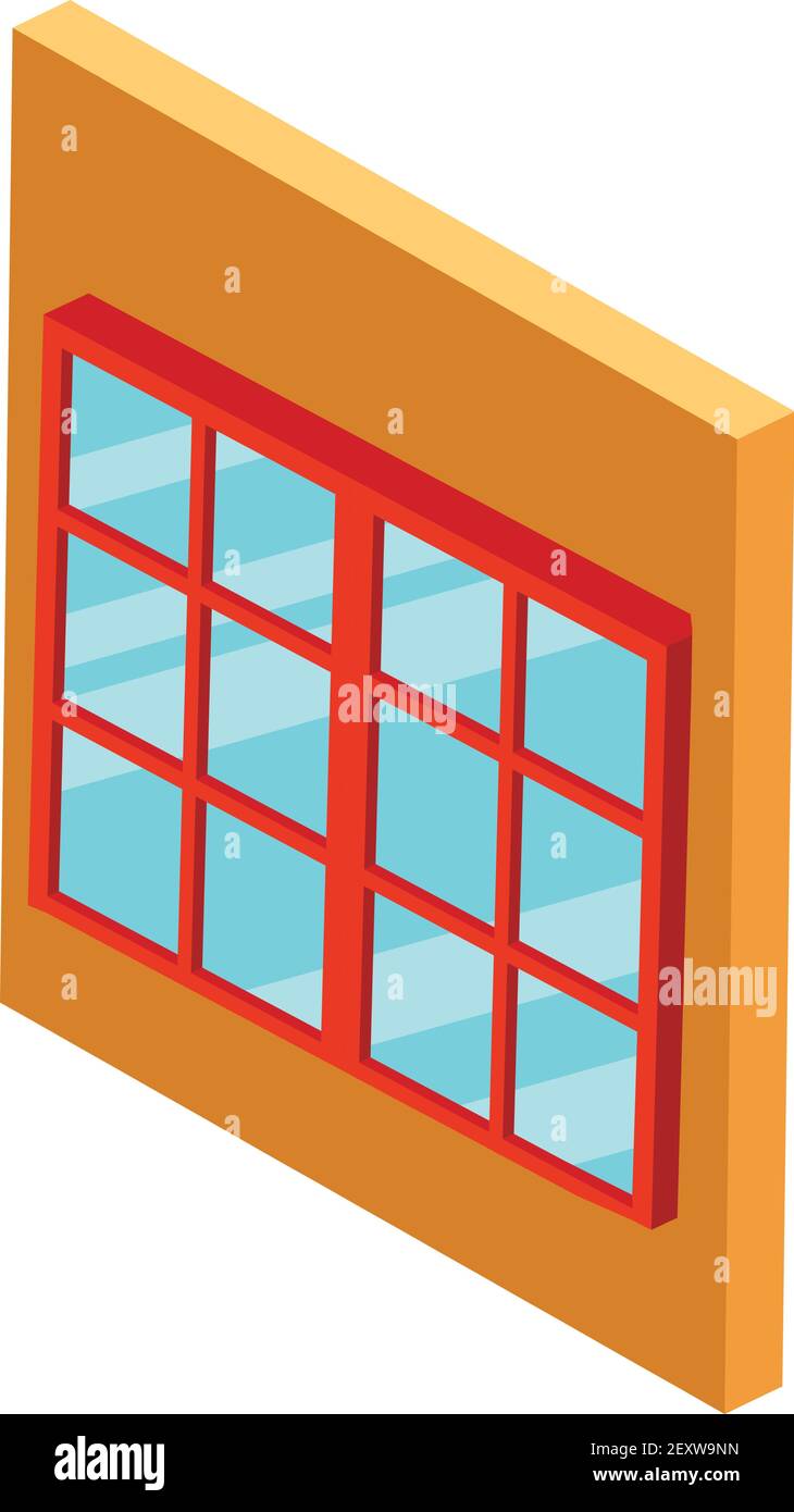 Retro window icon. Isometric illustration of retro window vector icon ...