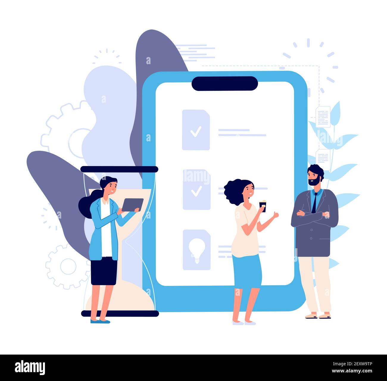 Agenda concept. Business meeting vector illustration. Time management ...