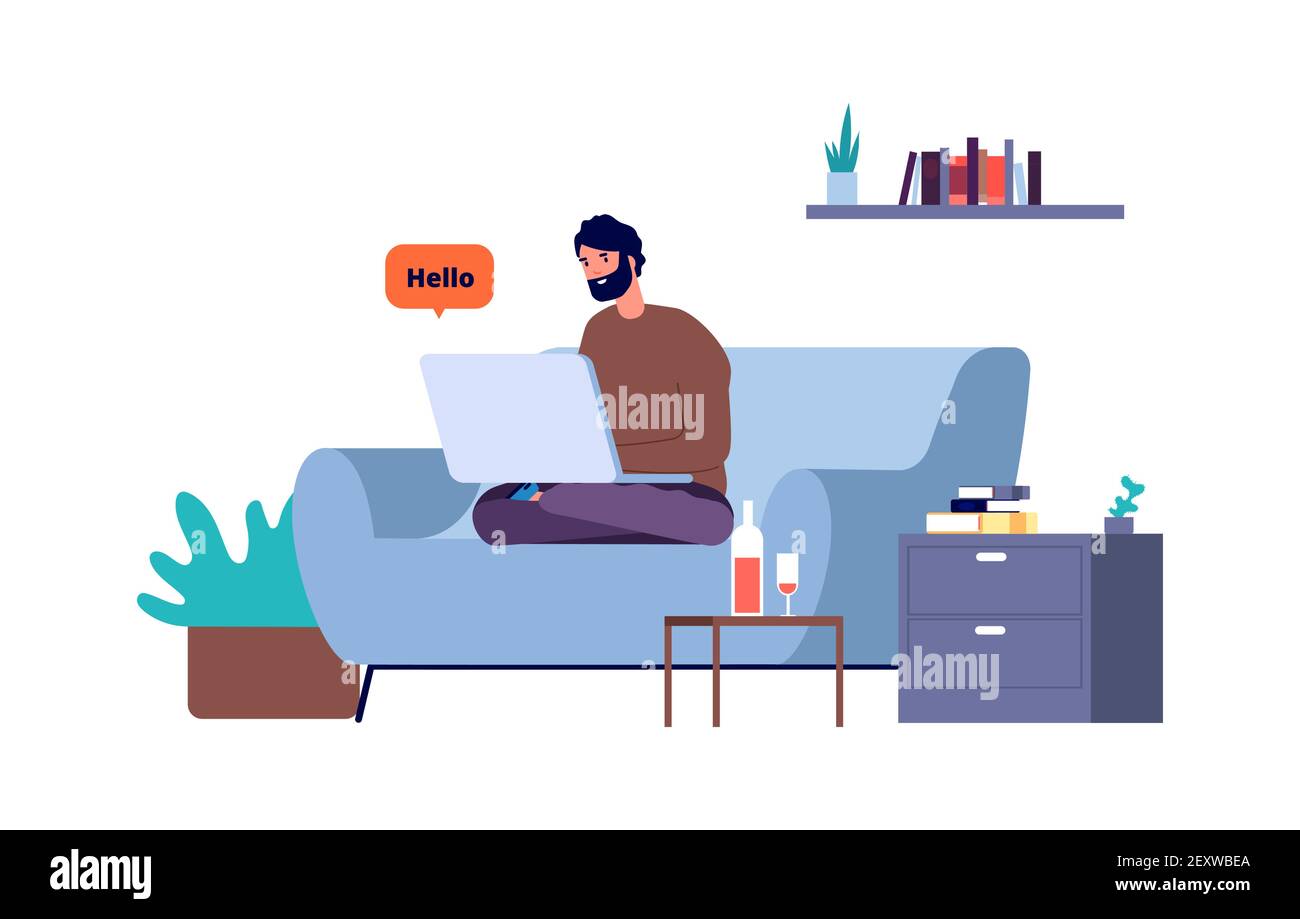 Man typing cartoon hi-res stock photography and images - Alamy