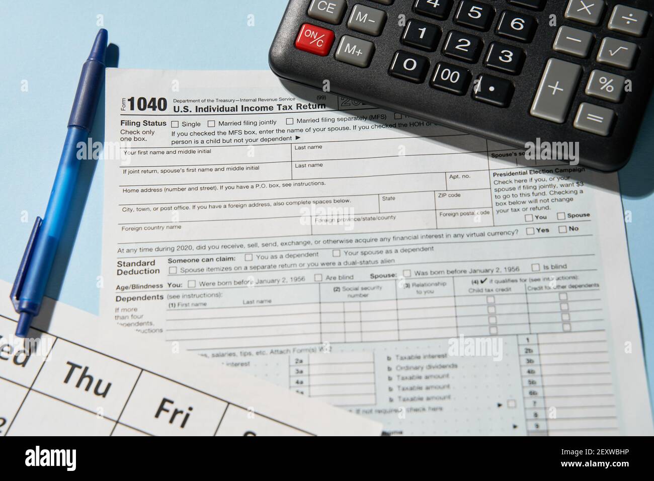 U.S. Individual income tax 1040 return Stock Photo - Alamy
