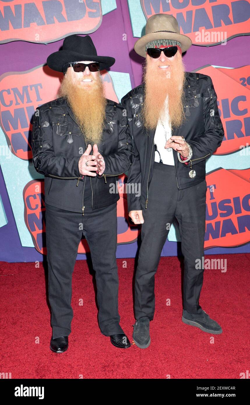 04 June 2014 - Nashville, Tennessee - ZZ Top, Dusty Hill, Billy Gibbons ...