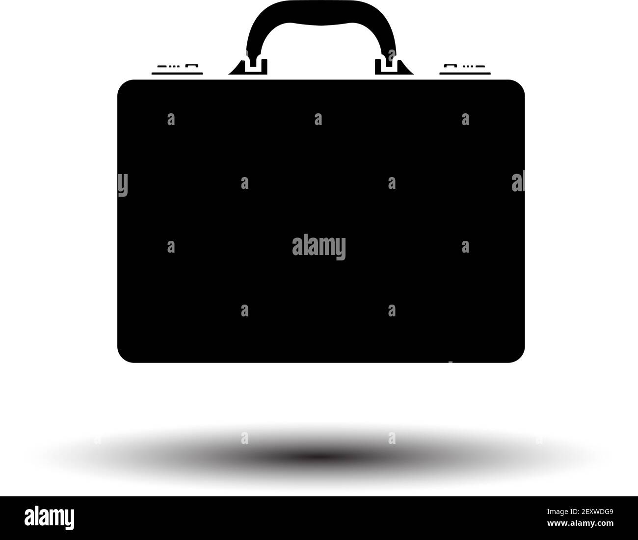 Business Briefcase Icon. Black on White Background With Shadow. Vector ...