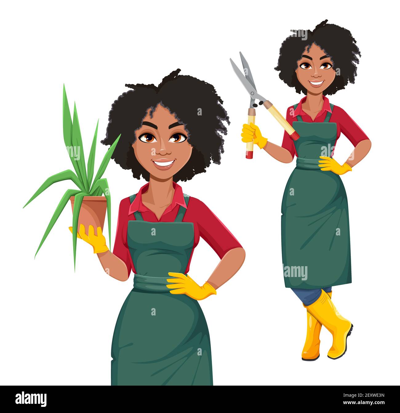 Lady Farmer Cartoon