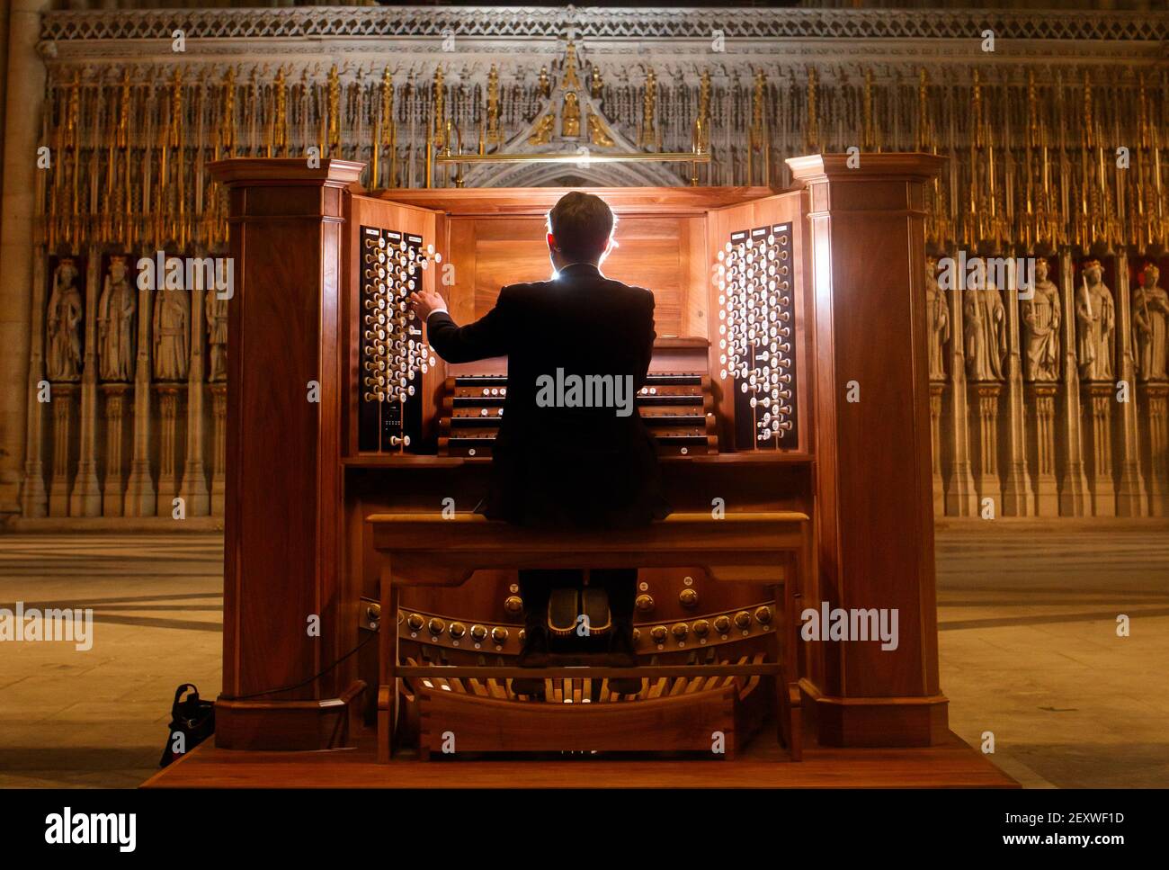 Director of Music Robert Sharpe plays the Grand Organ following ...