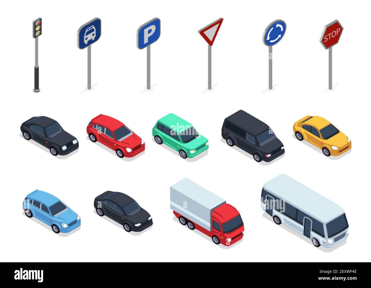 Different colored autos Stock Vector Images - Alamy