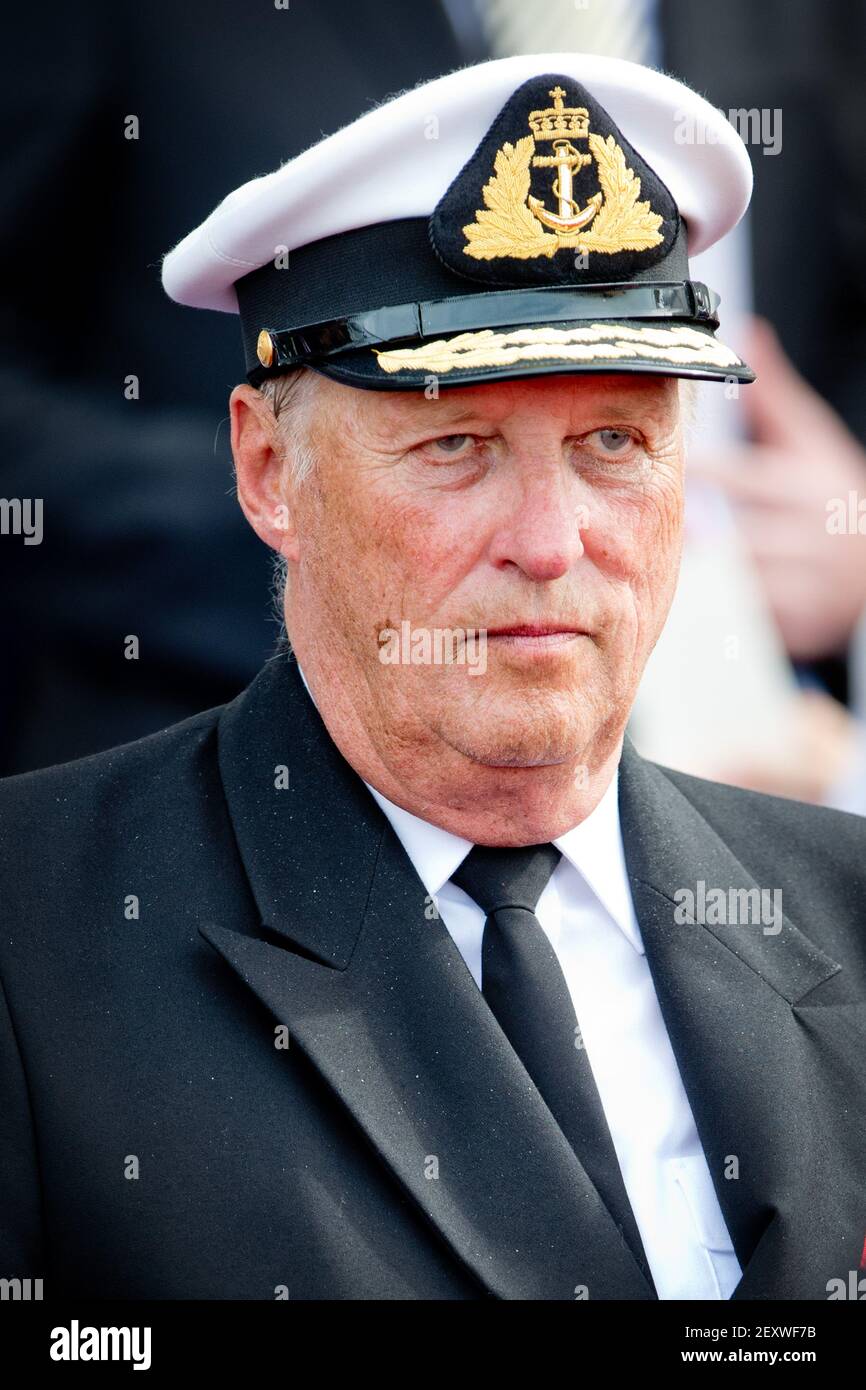 Harald V, King of Norway, attends the D-Day commemoration to mark the ...