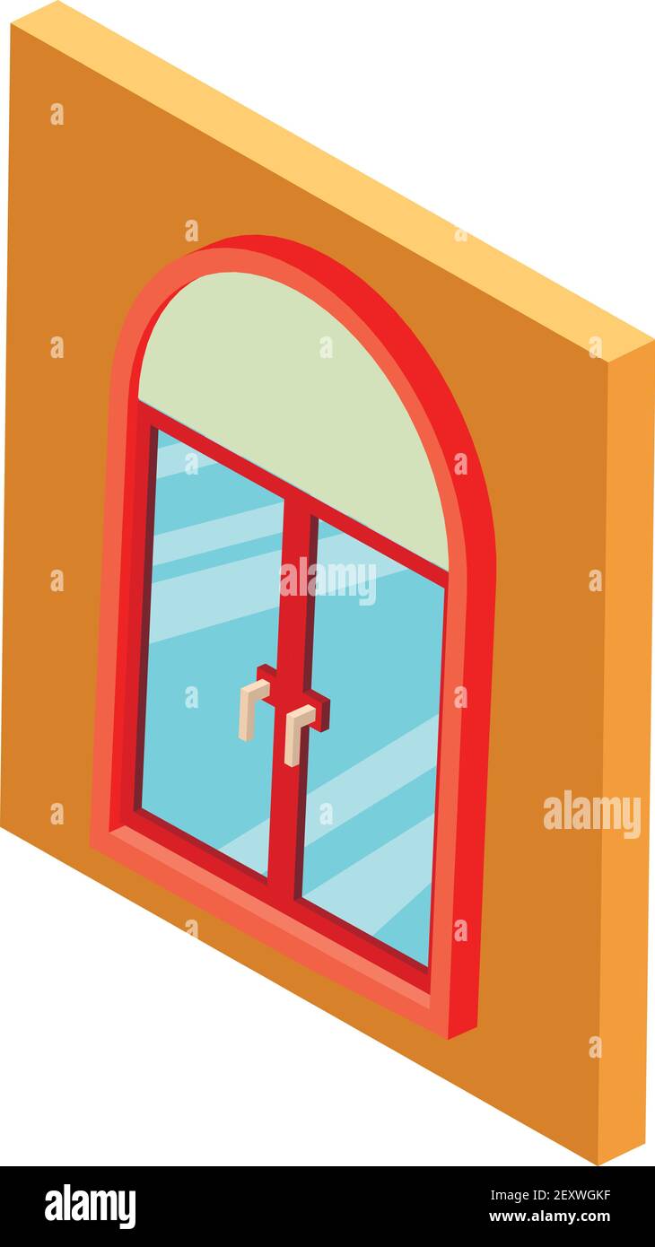 Arched window icon. Isometric illustration of arched window vector icon ...