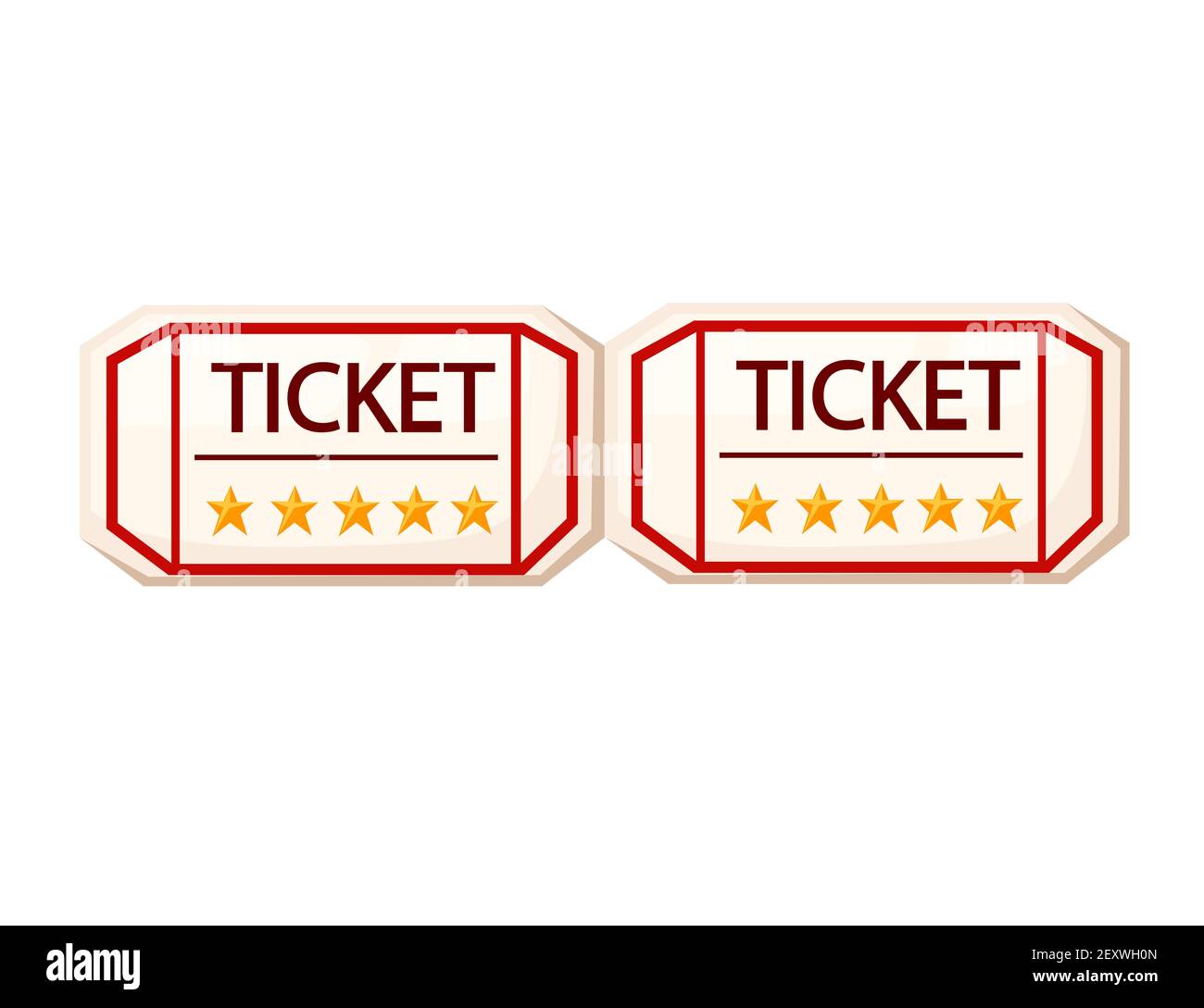 Two single cinema ticket with white design vector illustration on white ...
