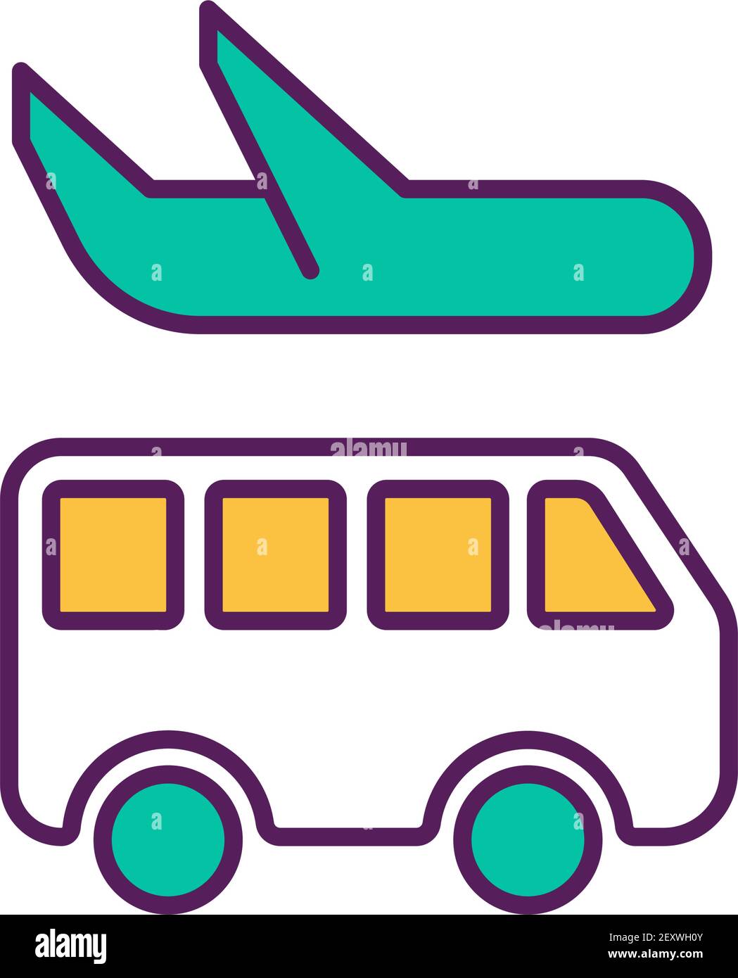 Bus and airplane RGB color icon Stock Vector Image & Art - Alamy