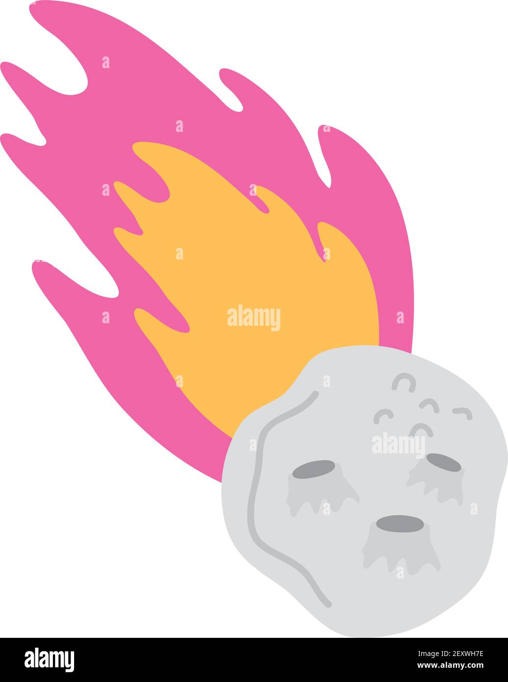cute space meteorite onfire icon Stock Vector Image & Art - Alamy