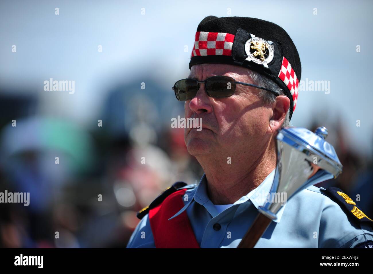 Bagpipe wielding men march across the Burnside Bridge during the Grand ...
