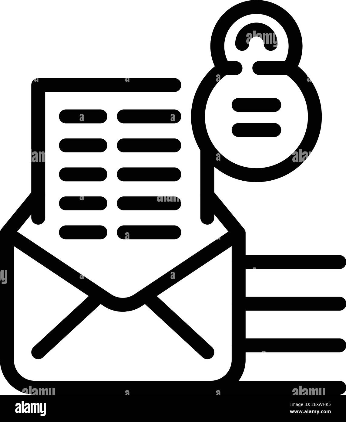 Privacy letter icon. Outline privacy letter vector icon for web design ...