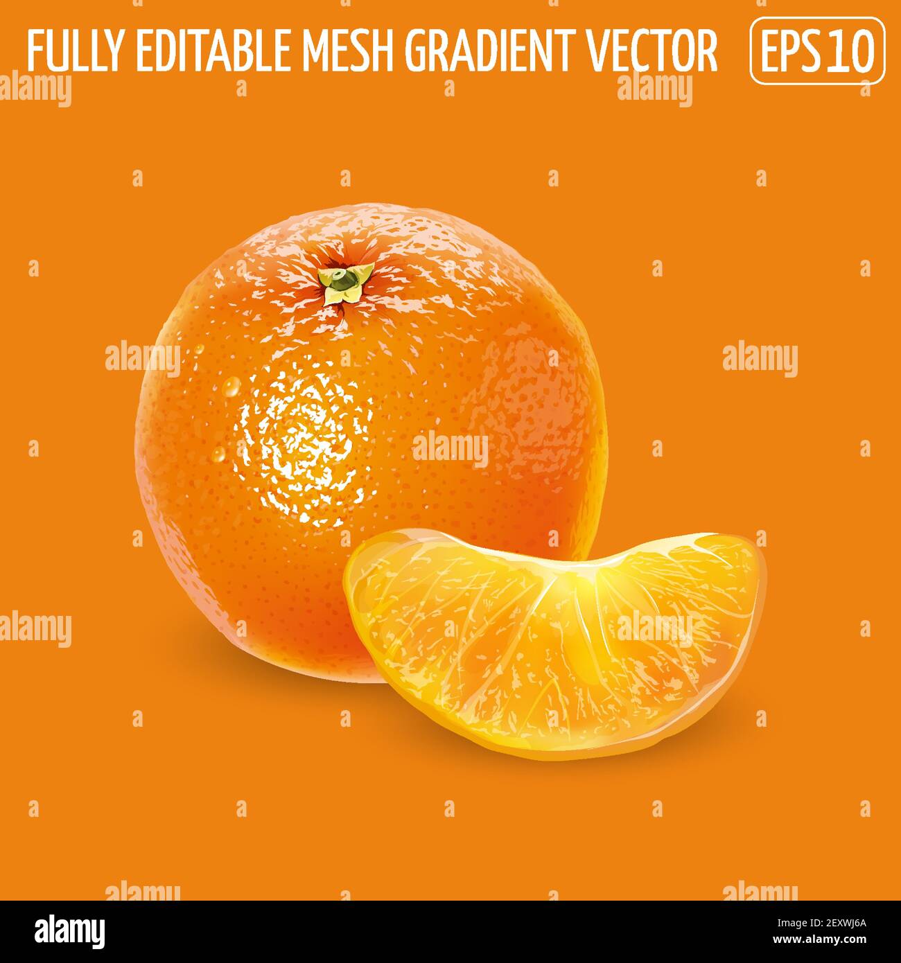 Ripe orange juicy peeled Stock Vector Images - Alamy