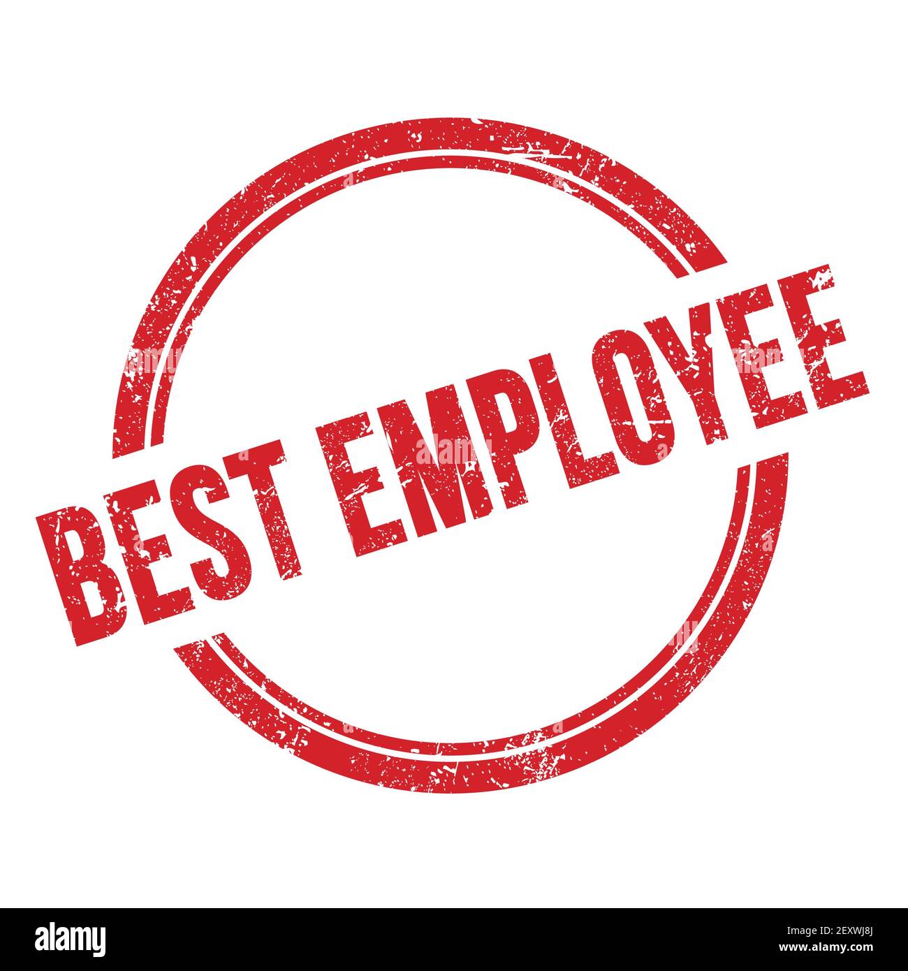 BEST EMPLOYEE text written on red grungy vintage round stamp Stock ...