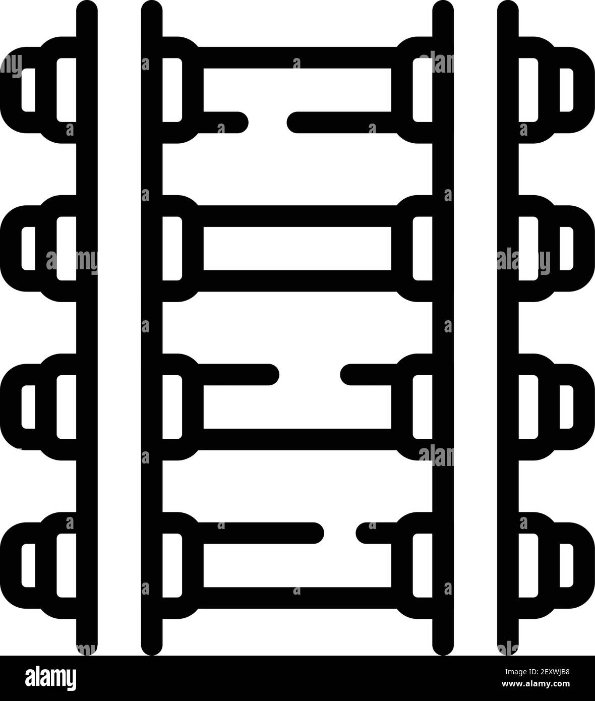 Railway track icon. Outline railway track vector icon for web design ...