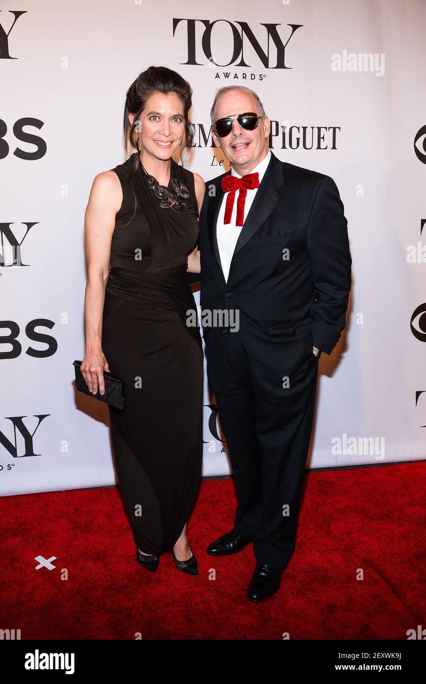 Jeffrey Richards and guest arrive on the red carpet at the Tony Awards ...