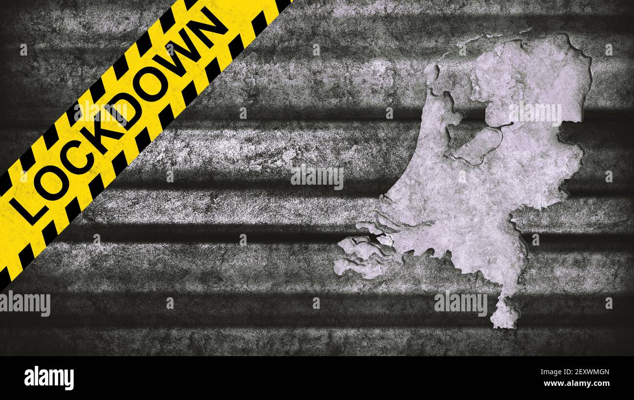 Lockdown Netherlands Map, Coronavirus, Outbreak quarantine background ...