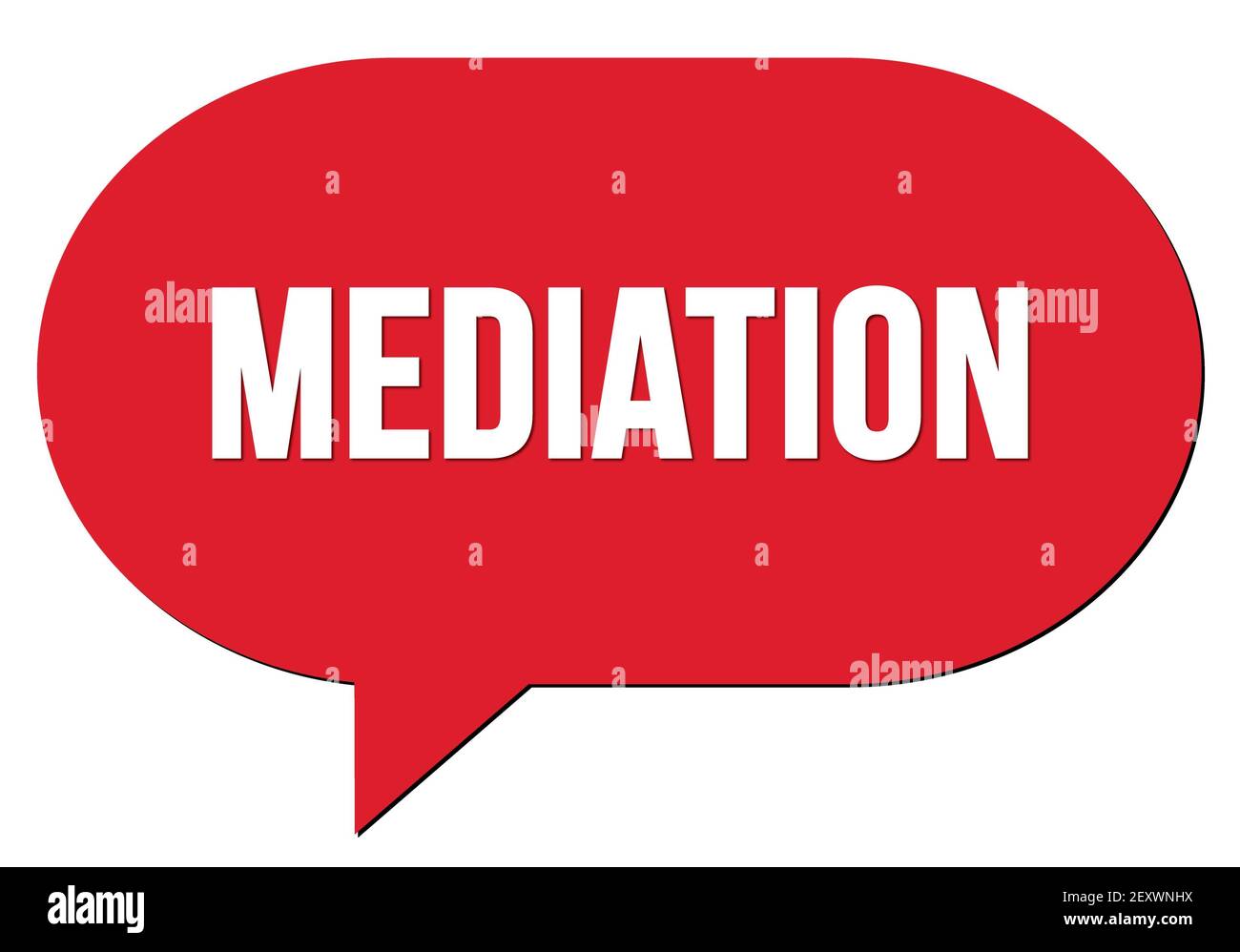 MEDIATION text written in a red speech bubble stamp Stock Photo - Alamy