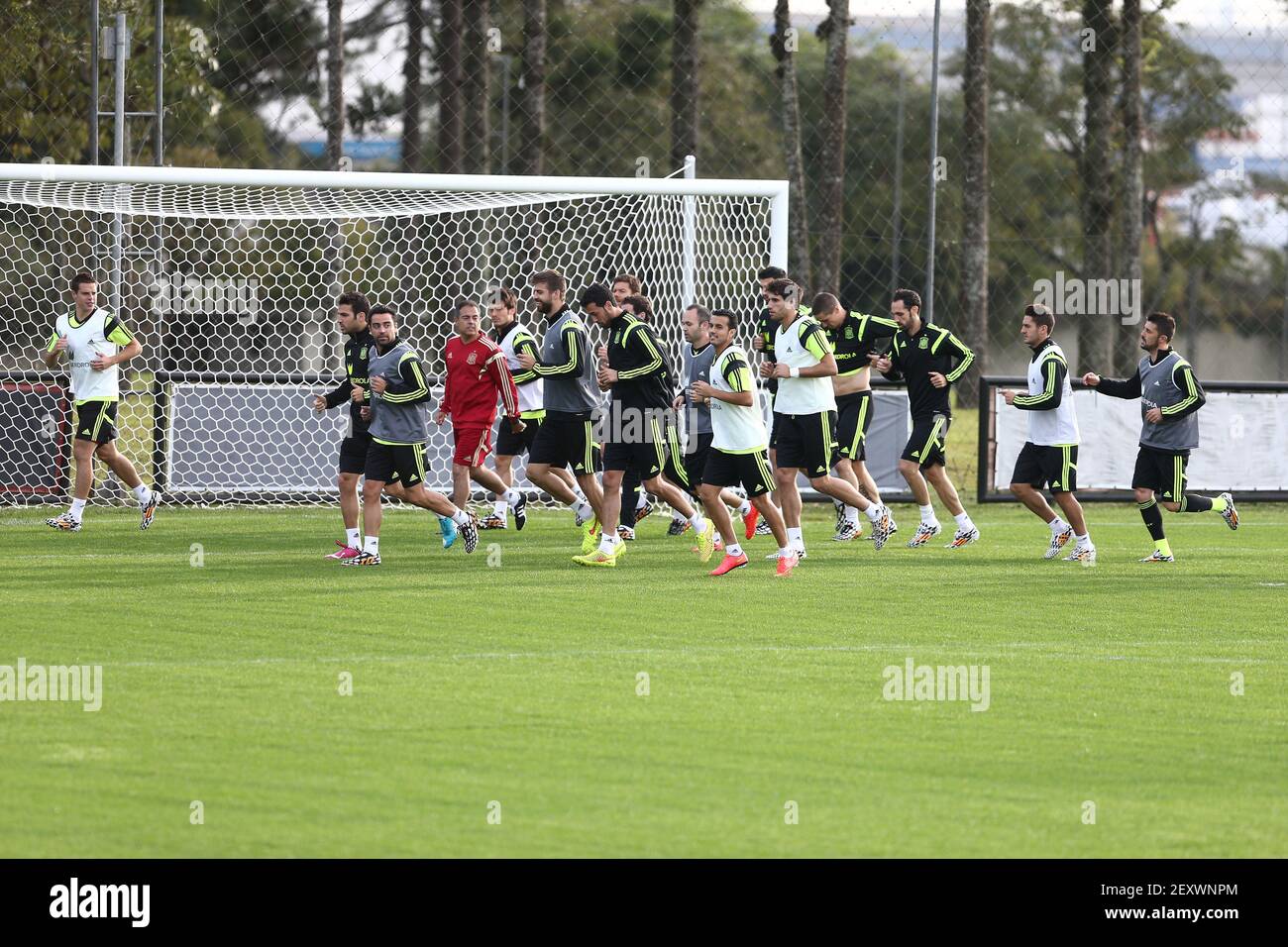 Spanish players during the training of the Spanish soccer team, in ...