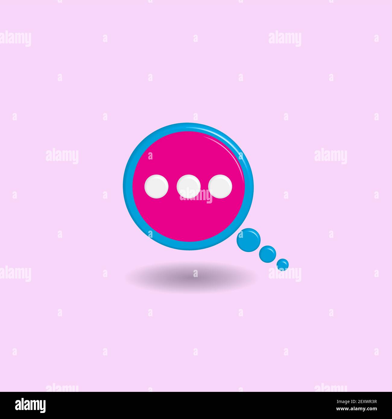 Abstract rounded speech bubble isolated on pastel pink color background ...