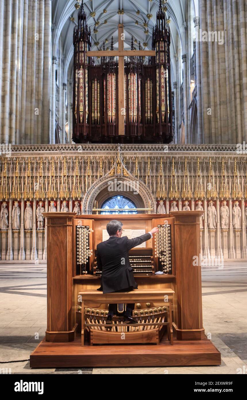 Director of Music Robert Sharpe plays the Grand Organ following ...