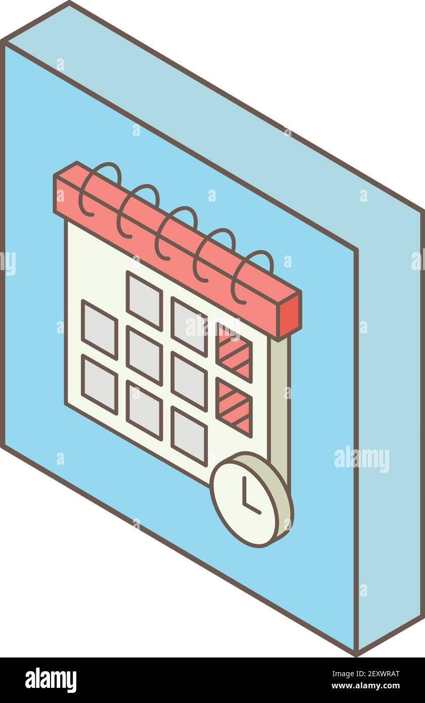 Calendar time icon. Isometric illustration of calendar time vector icon ...
