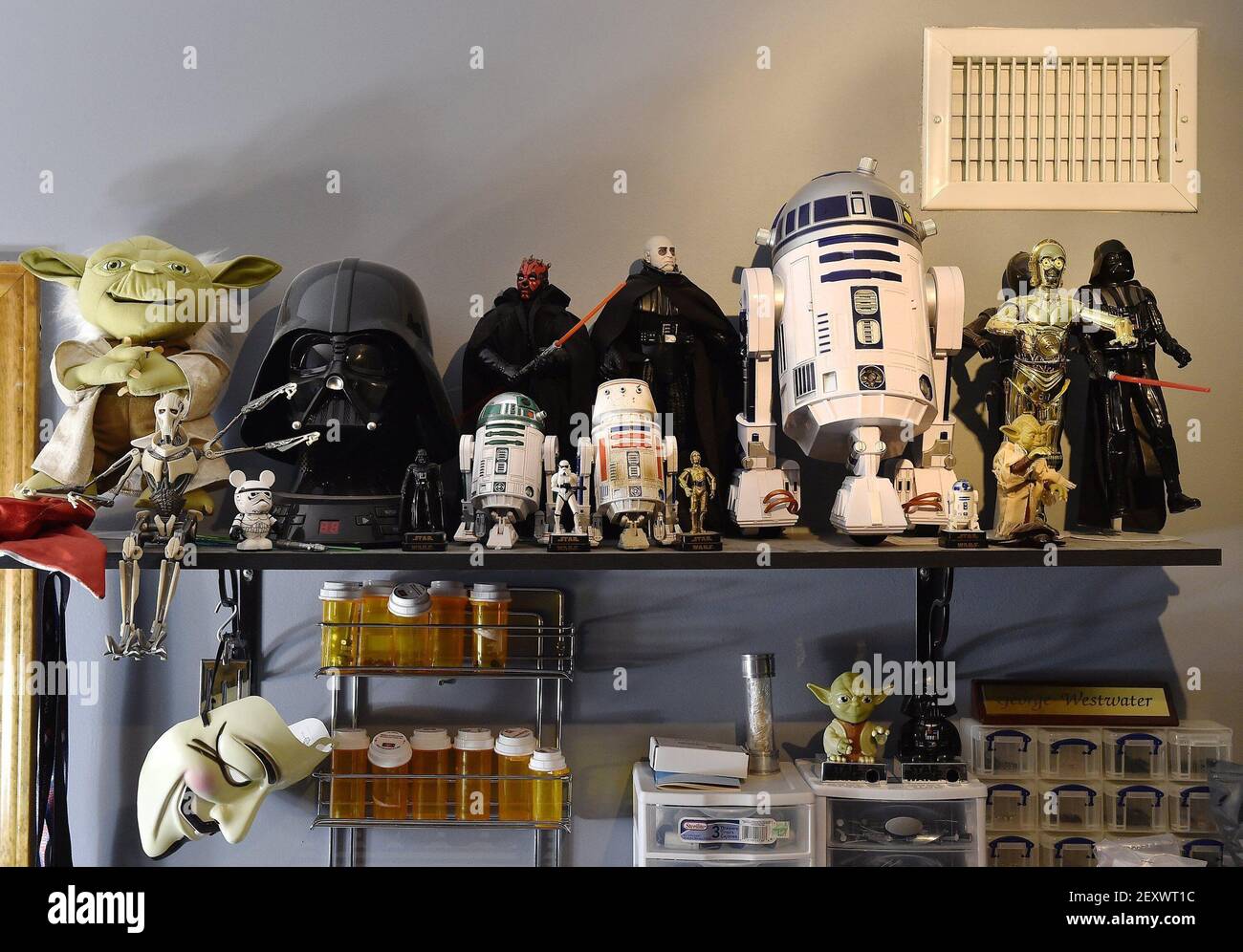 George Westwater of Lenexa, Kan., has several Star Wars collectibles in ...