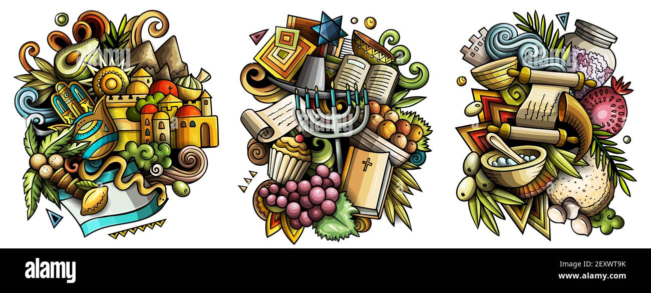 Israel cartoon vector doodle designs set Stock Vector Image & Art - Alamy