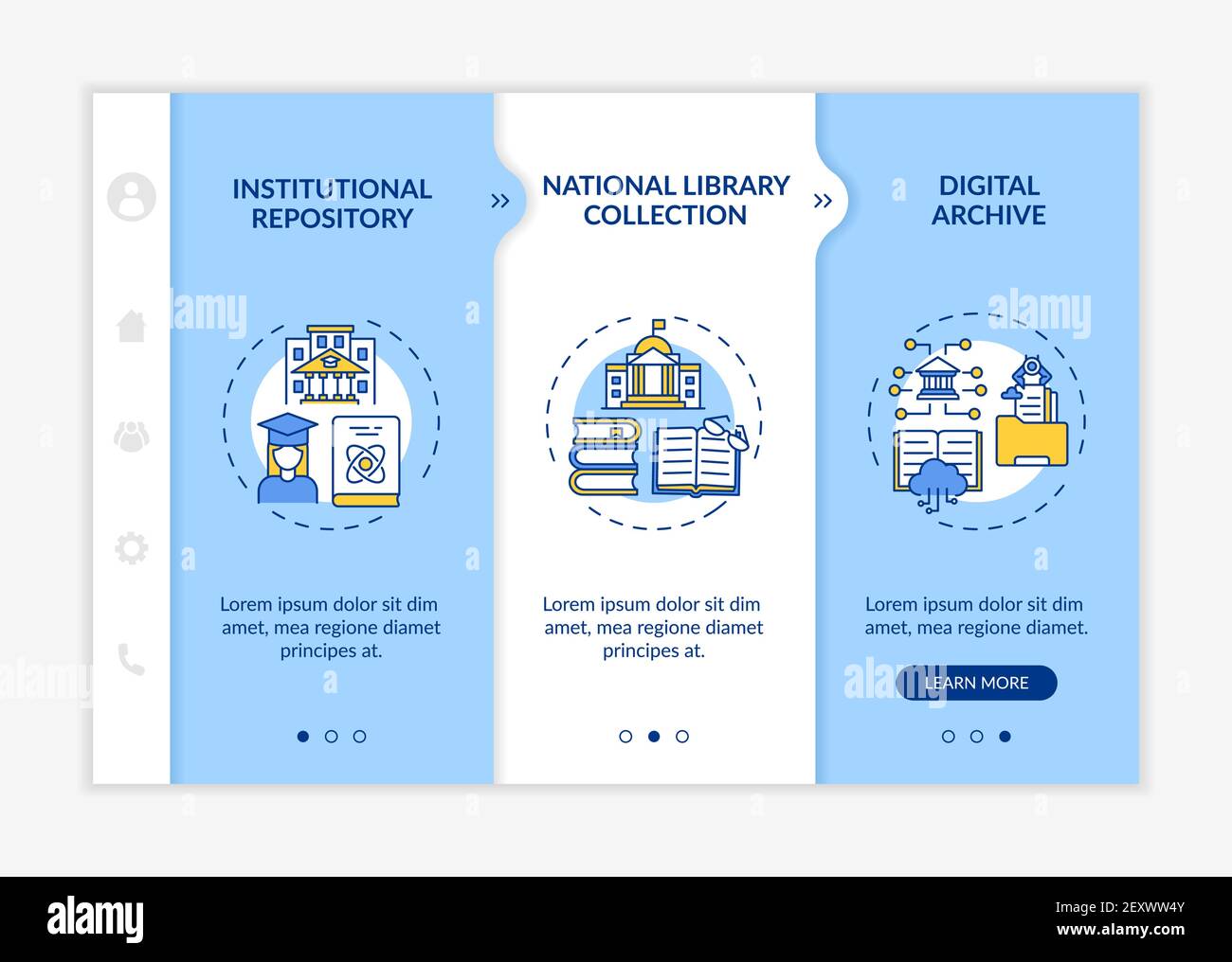 Types of digital libraries onboarding vector template Stock Vector Image & Art - Alamy