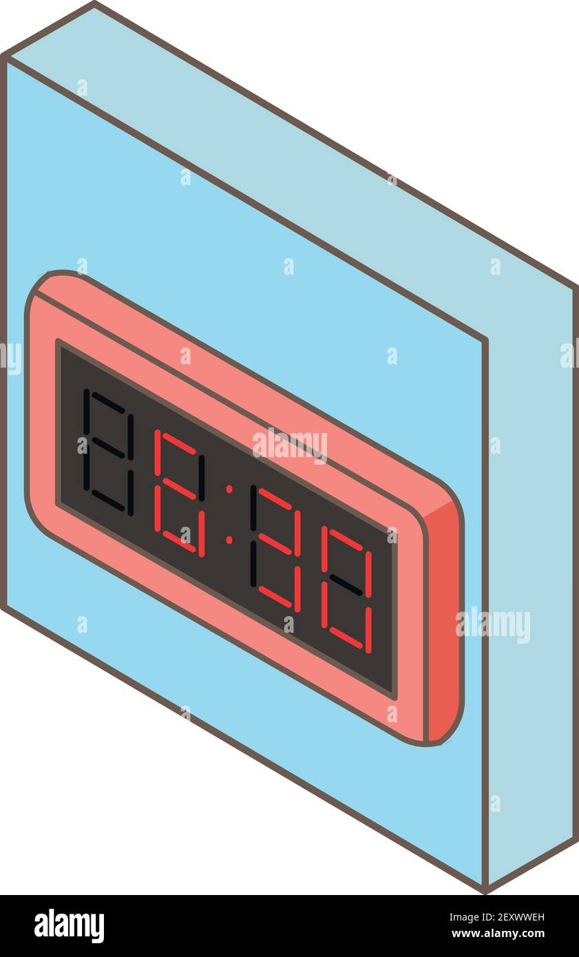 Digital clock icon. Isometric illustration of digital clock vector icon ... Digital clock icon. Isometric illustration of digital clock vector icon ...
