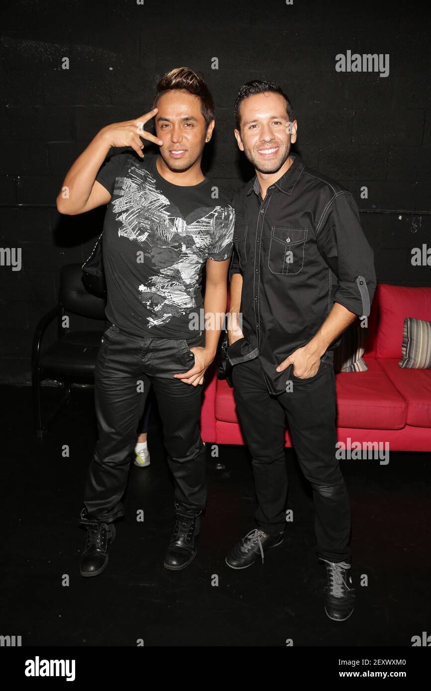 Singer Fedro and actor Ivan Herroz are seen during the inauguration of ...