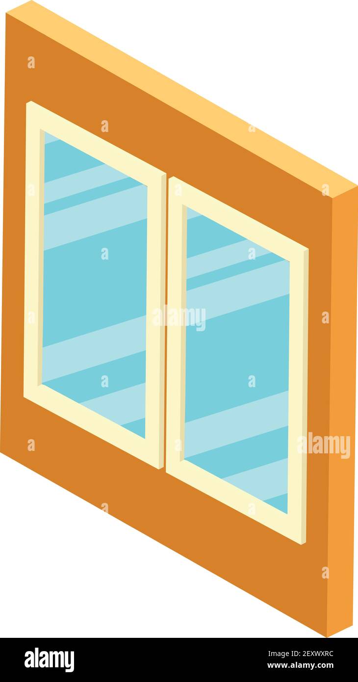 Plastic window icon. Isometric illustration of plastic window vector ...