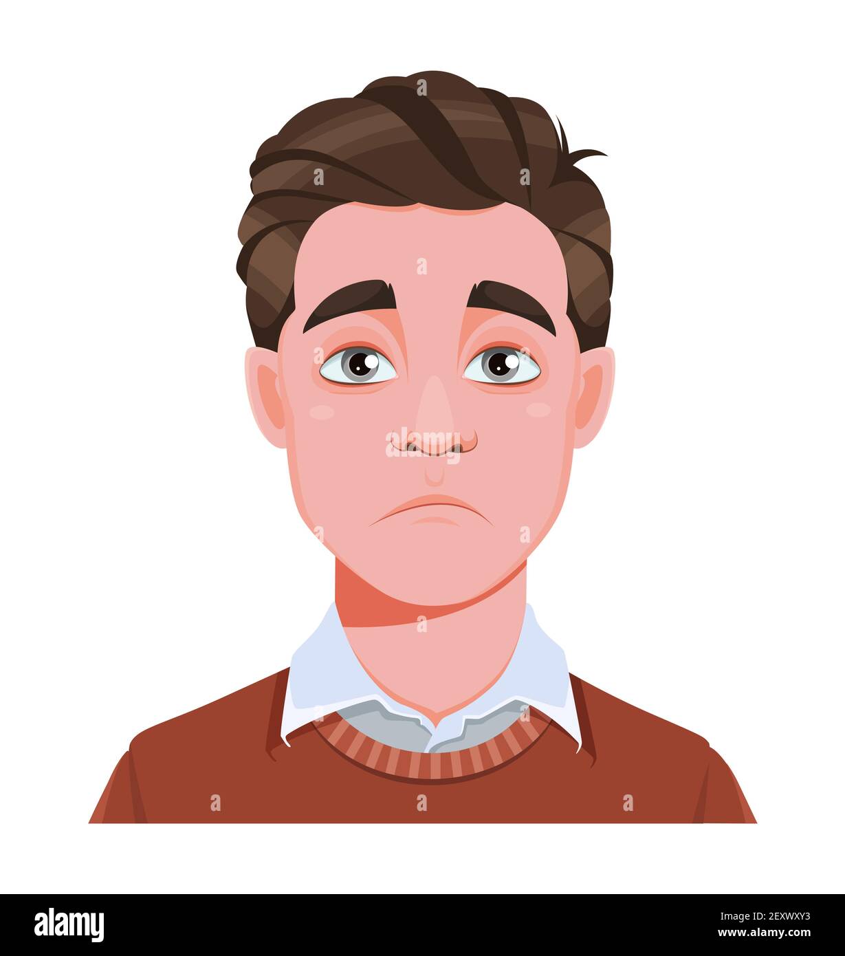 Face expression of handsome business man, disappointed. Male emotion ...