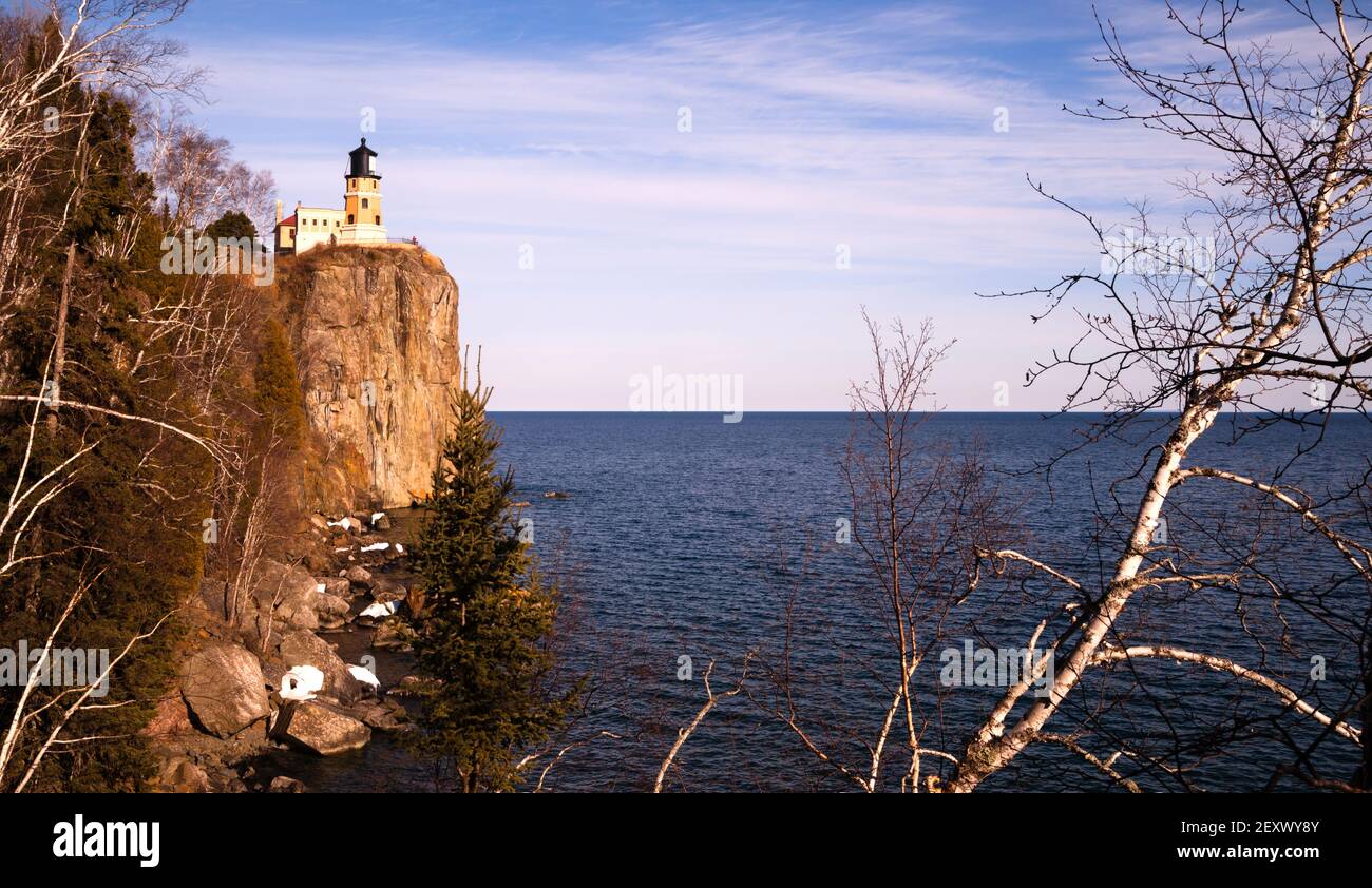 Split Rock Lighthouse Lake Superior Minnesota United States Stock Photo ...