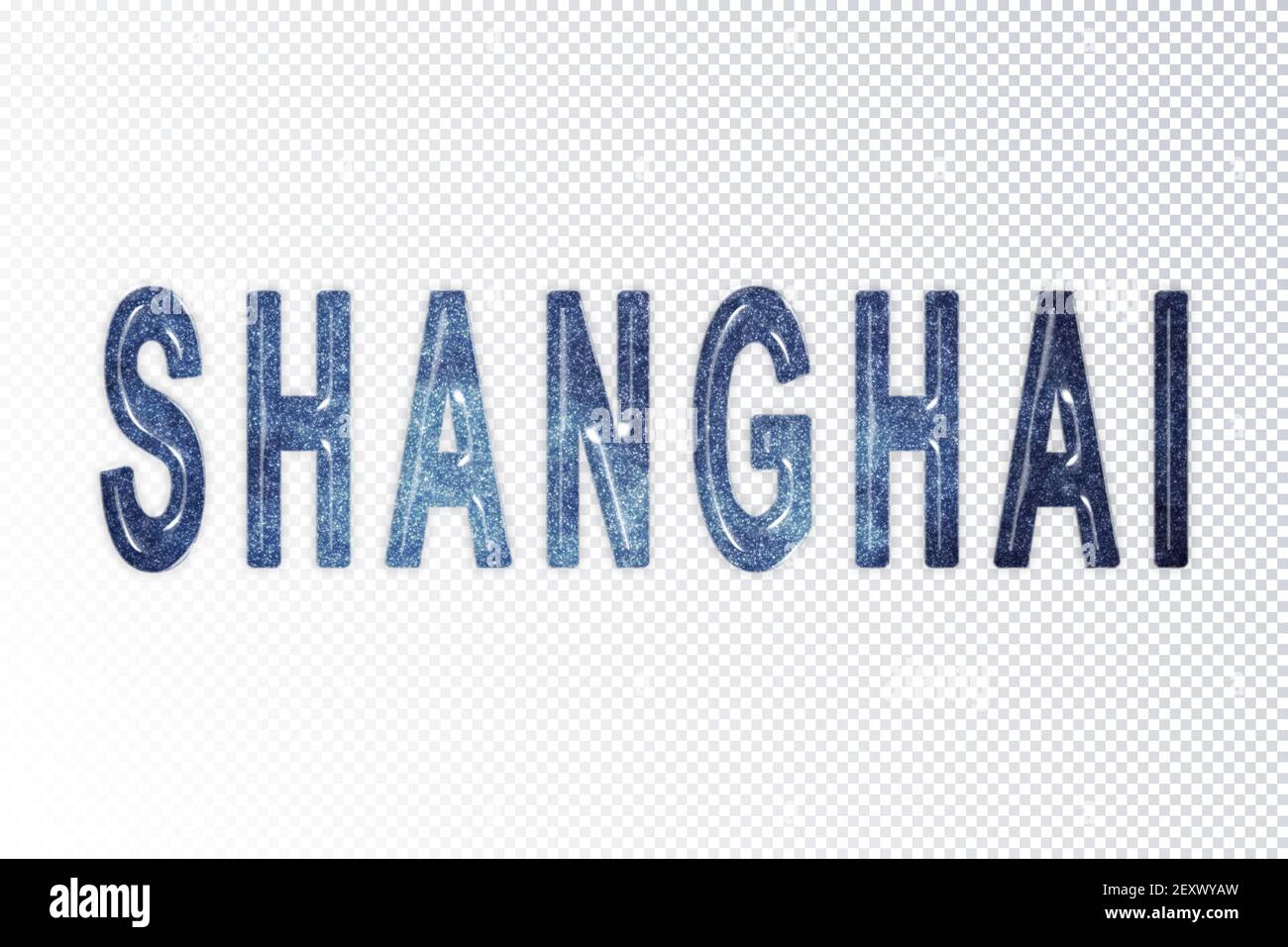 Shanghai lettering, Shanghai milky way letters, transparent background ...