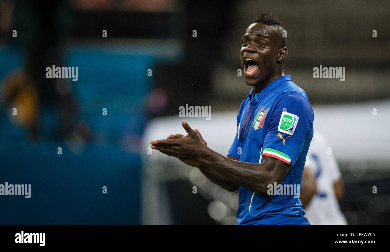 Italy's Mario Balotelli during the group D 2014 FIFA World Cup soccer ...