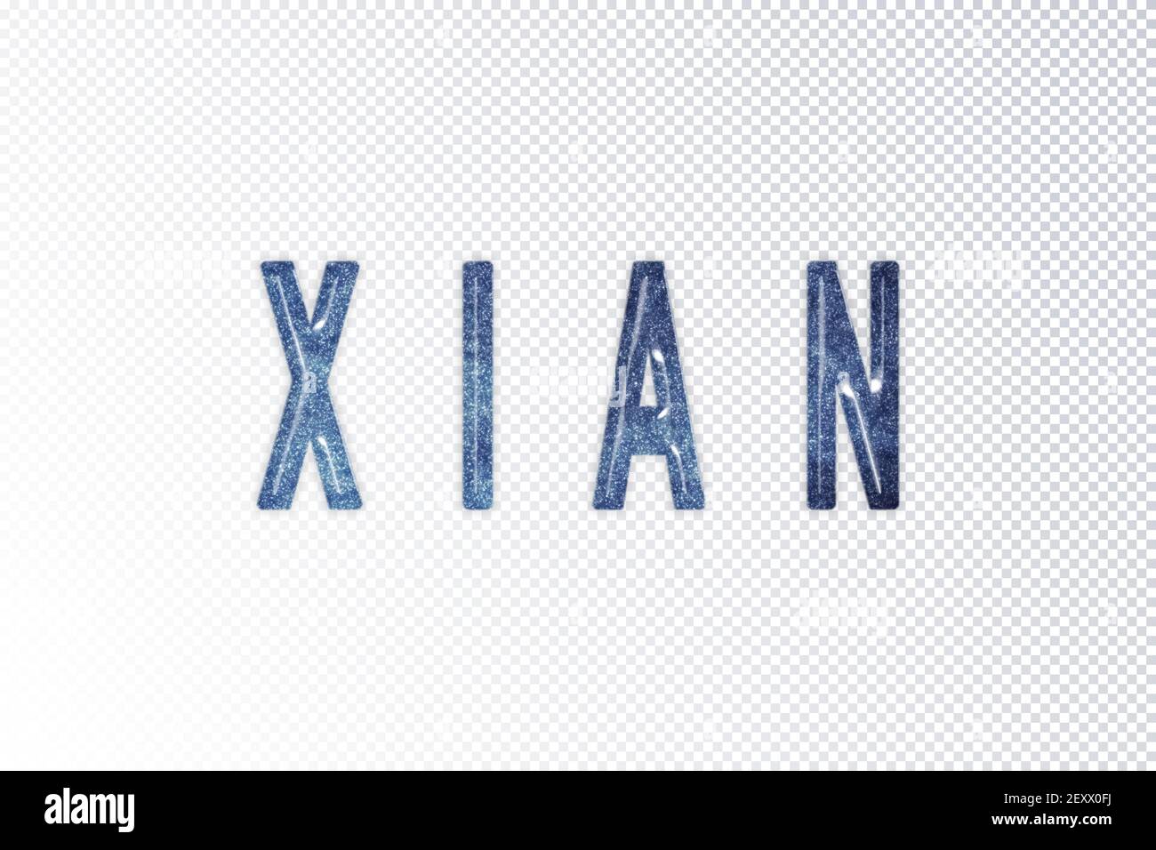 Xian lettering, Xian milky way letters, transparent background ...