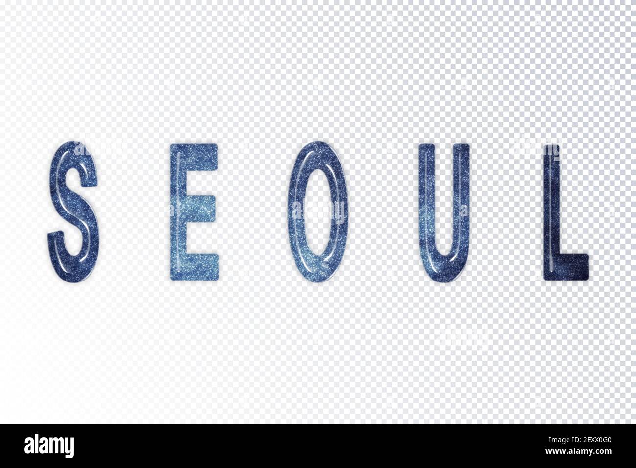 Seoul lettering, Seoul milky way letters, transparent background ...