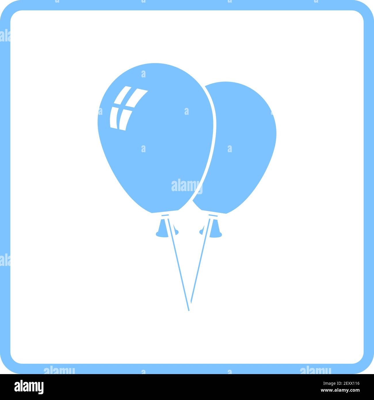 Two Balloons Icon. Blue Frame Design. Vector Illustration Stock Vector ...