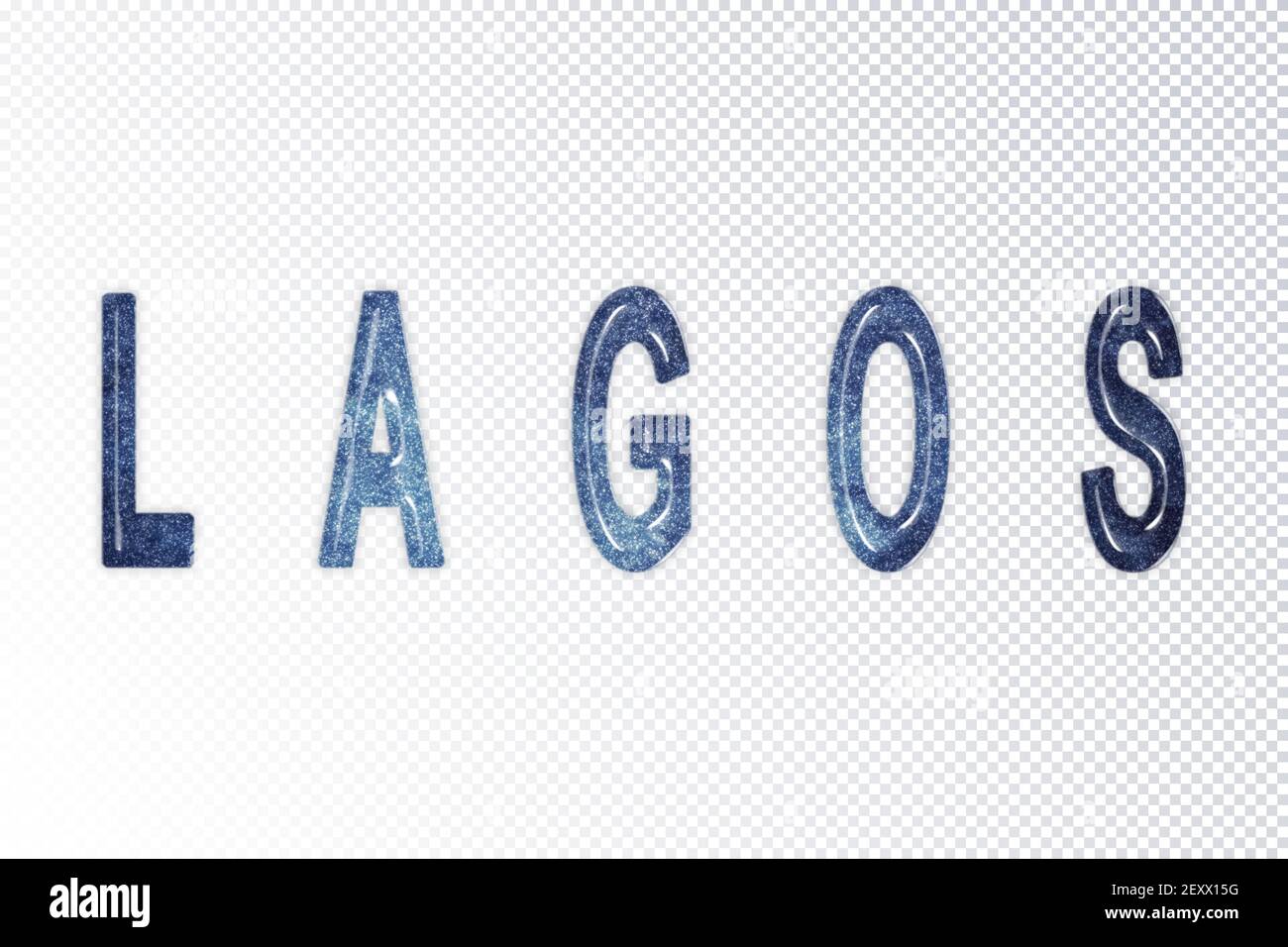 Lagos lettering, Lagos milky way letters, transparent background ...